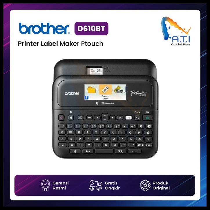 Jual Produk Baru Brother Printer Label Maker Pt-D610Bt Portable ...