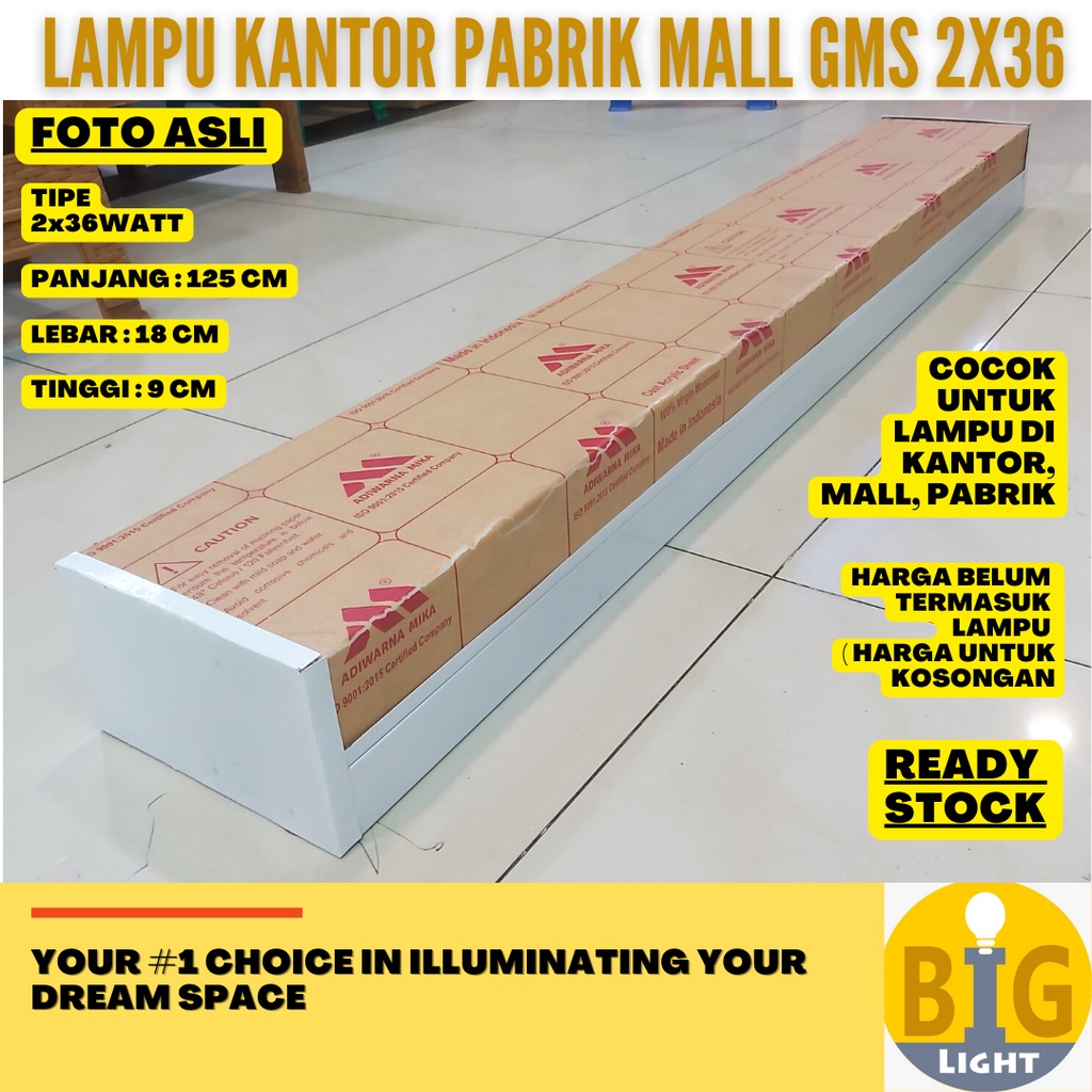 Jual Kap GMS 2x36 Lampu Kantor Mall TOP LIGHT GMS 2x36 Outbow Lampu ...
