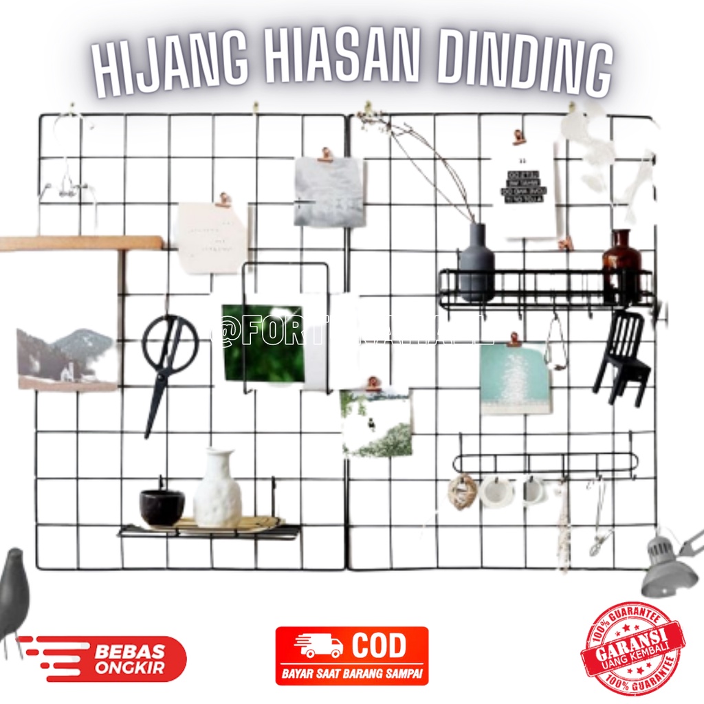Jual Hijang Hiasan Dinding Wire Grid Wall Hiasan Dinding Grid Wall ...