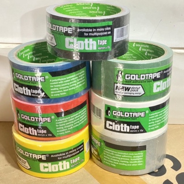 Jual LAKBAN KAIN WARNA LINEN CLOTH TAPE 46mm merah kuning hijau biru ...