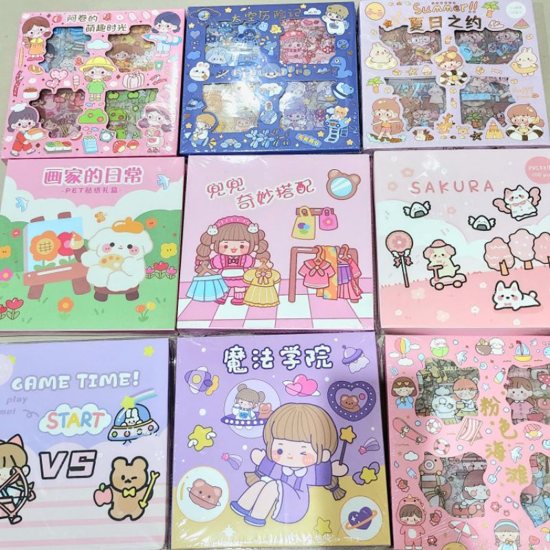 Jual 100 SHEET/LEMBAR STICKER DECO CUTE STIKER LUCU PER LEMBAR ...