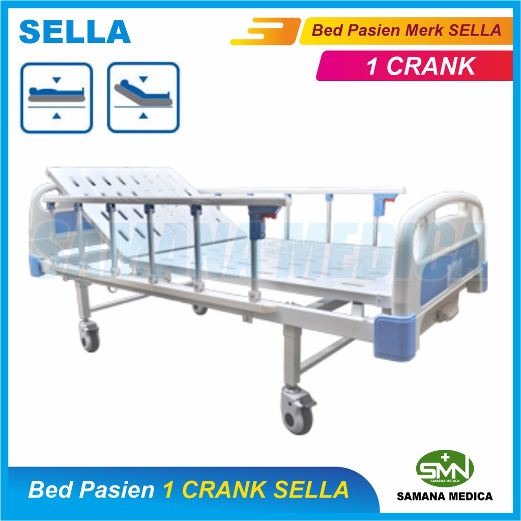Jual BED PASIEN 1 CRANK / Ranjang / Tempat Tidur Pasien 1 Crank SELLA | Shopee Indonesia