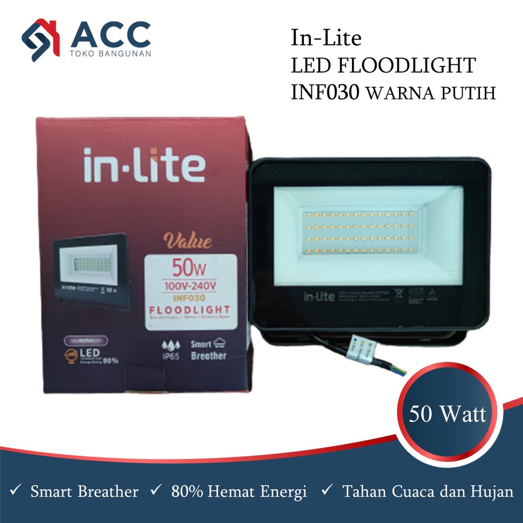 Jual InLite Lampu Sorot FloodLight LED Value 50W 50 WATT INF030 Flood ...