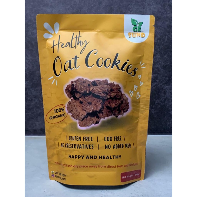 Jual Cemilan Sehat Rolled Oat Cookies Kue Kering 100 gram Gluten Free ...
