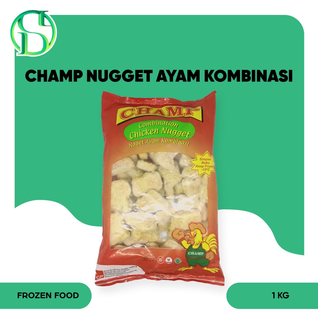 Jual Combination Chicken Nugget Champ Naget Ayam Kombinasi 1kg | Shopee ...