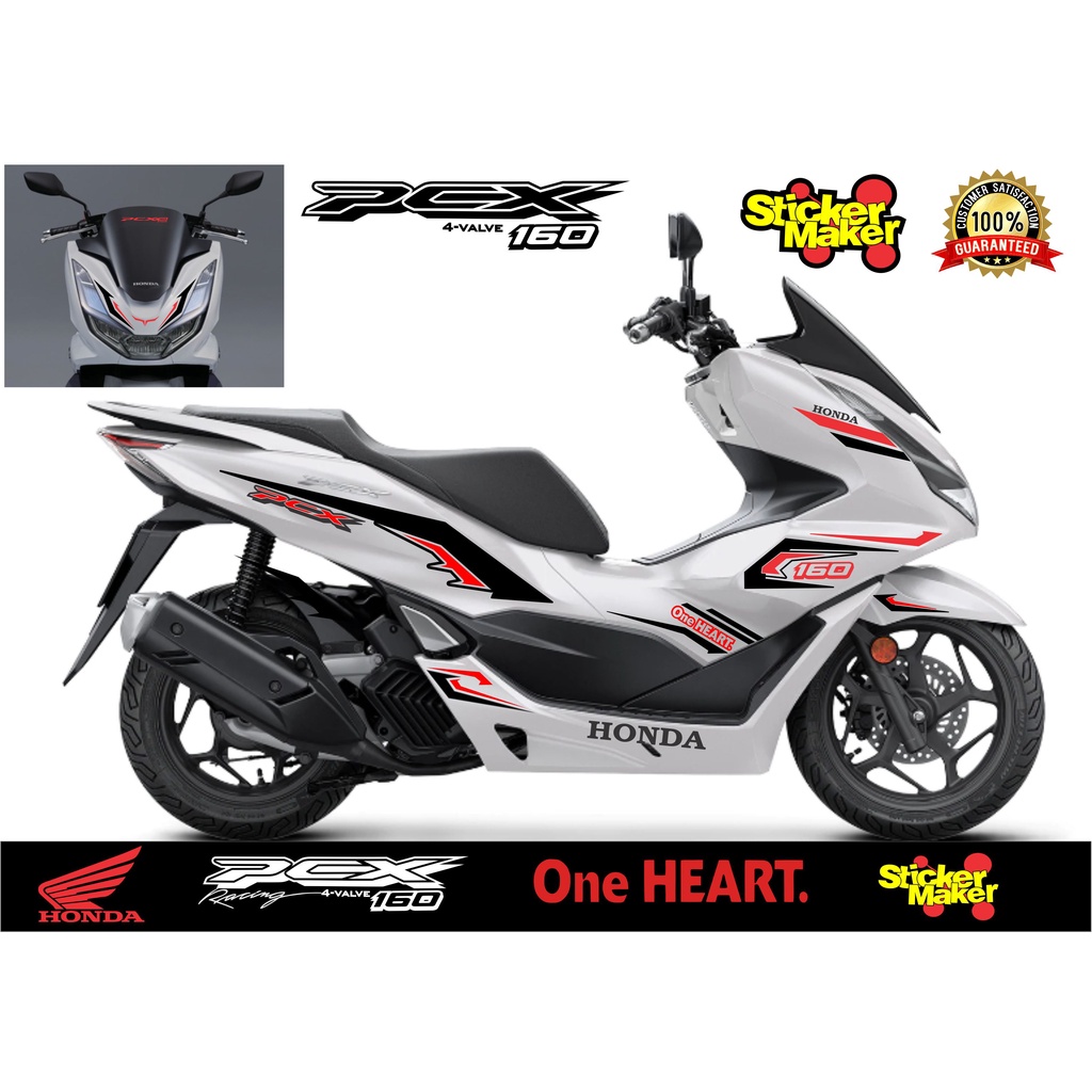 Jual stiker pcx 160 sticker cutting body honda pcx 160 new putih #003 ...