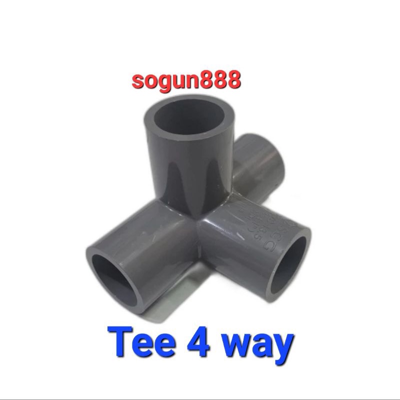 Jual Tee pipa pvc cabang 4. Te 4 way. Tee 4 cabang. T 4 kaki. Tee ...