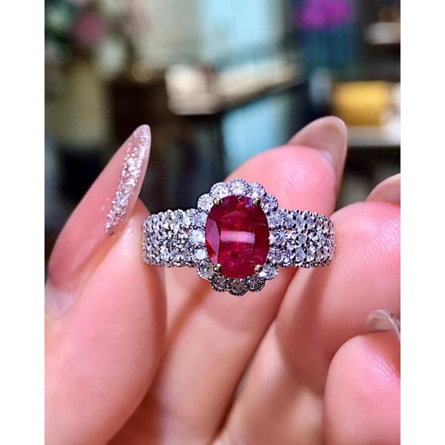 Jual natural [RUBY PIGEON BLOOD 4CT HEAT ONLY] emban cincin wanita ring ...