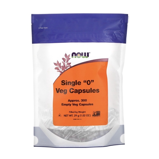 Jual Now Foods Single “0” Veg Capsules Approx 300 Empty Veg Capsules 29 ...