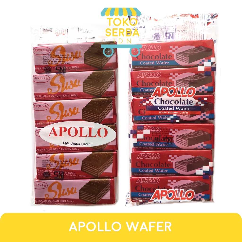 Jual Apollo Milk Wafer Cream Susu/ Coklat Wafer 1 Pack Isi 12 - 144 ...