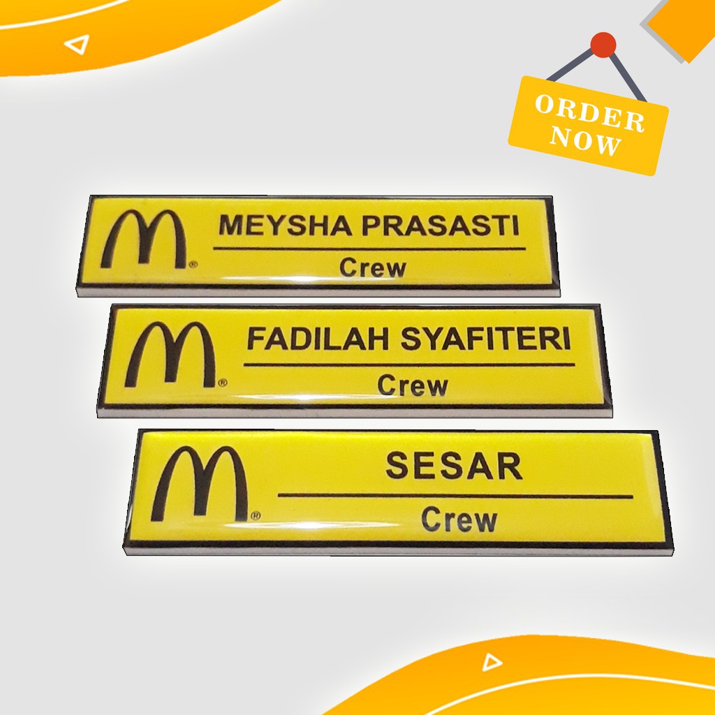 Jual Nametag Karyawan || Nametag MCD || Papan Nama | Shopee Indonesia