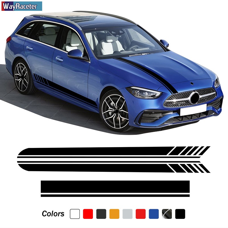 Jual Edition 1 AMG Car Hood Decal Side Stripes Skirt Sticker For ...