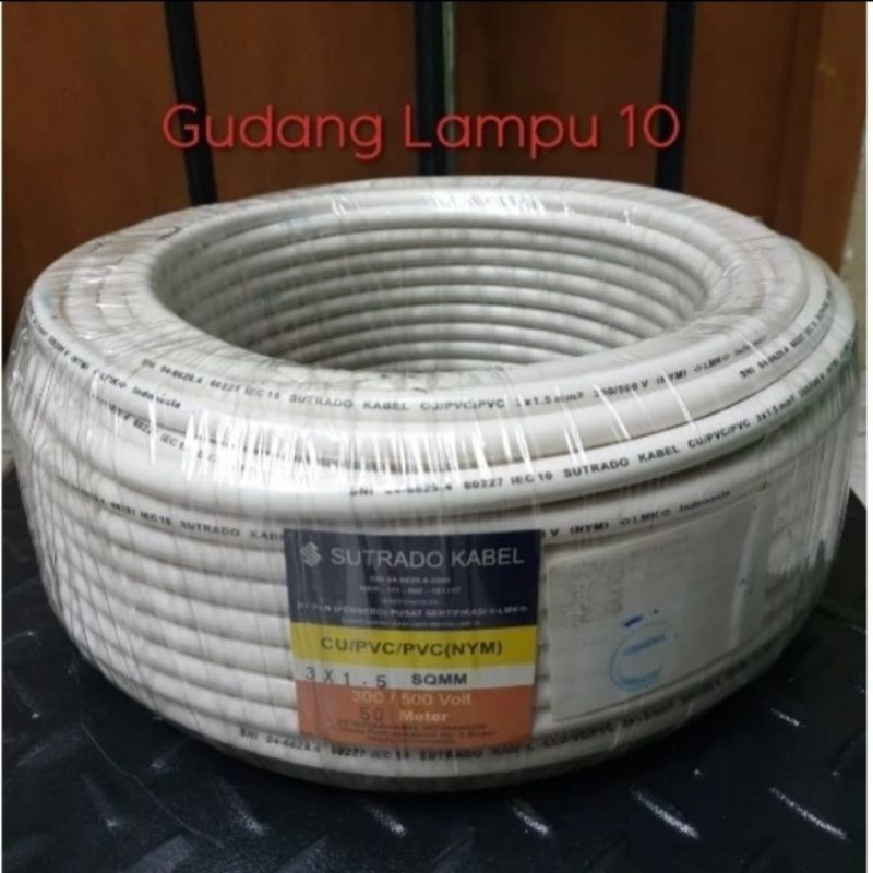 Jual Kabel Listrik NYM 3X1.5 Sutrado SNI SPLN @50 Meter | Shopee Indonesia