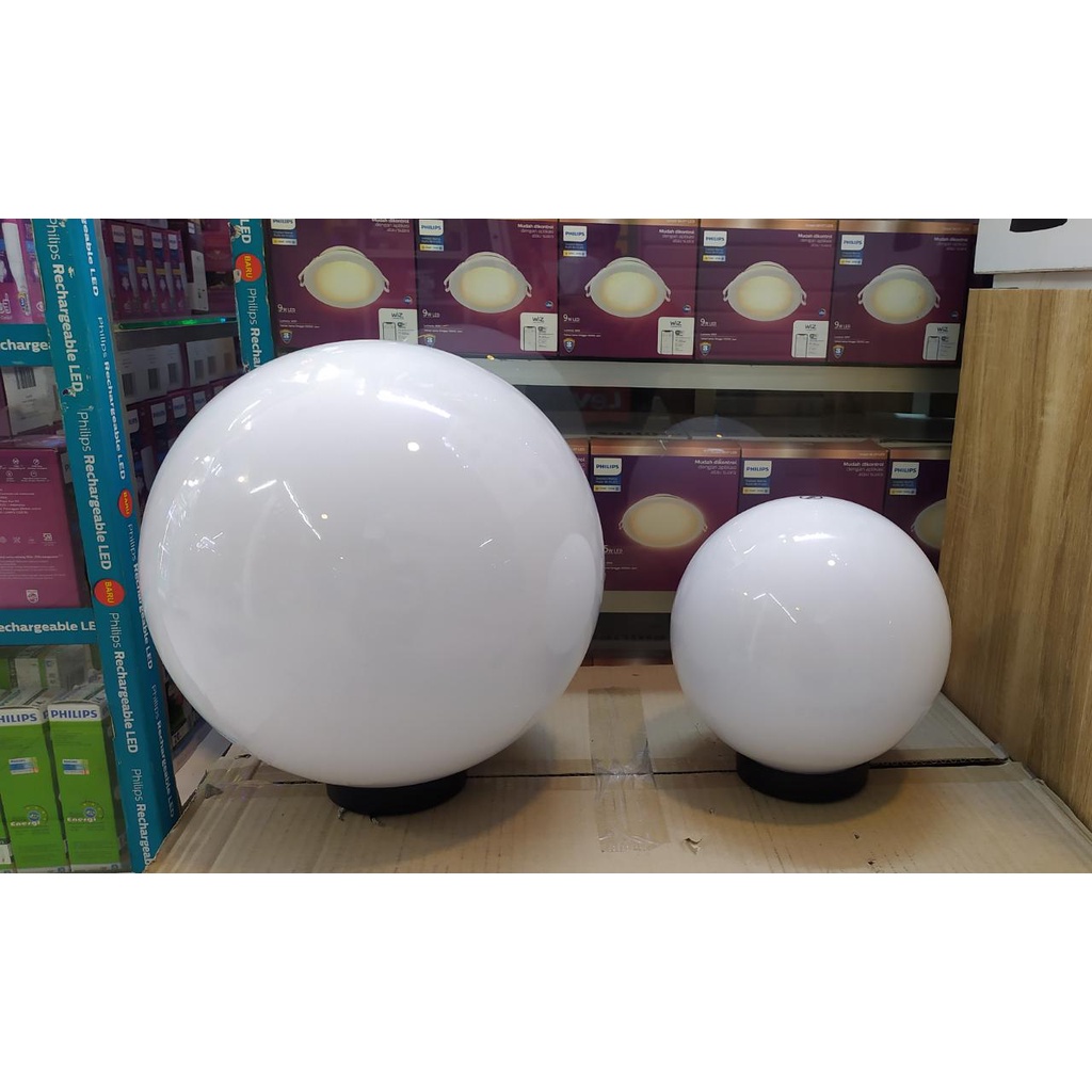 Jual Kap lampu taman bulat E27 acrylic / Lampu taman outdoor putih susu ...