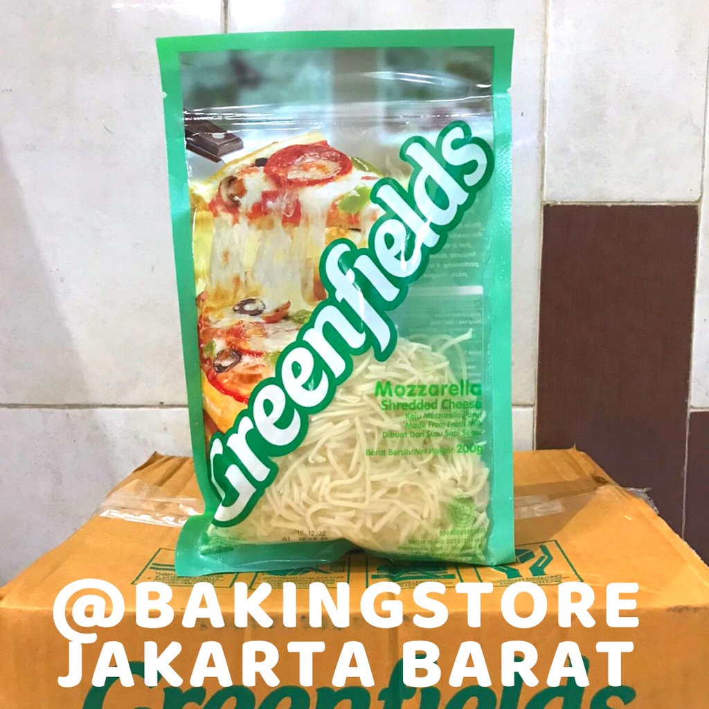 Jual Mozzarella Shredded Cheese Greenfields 200 gr | Keju Mozarella ...