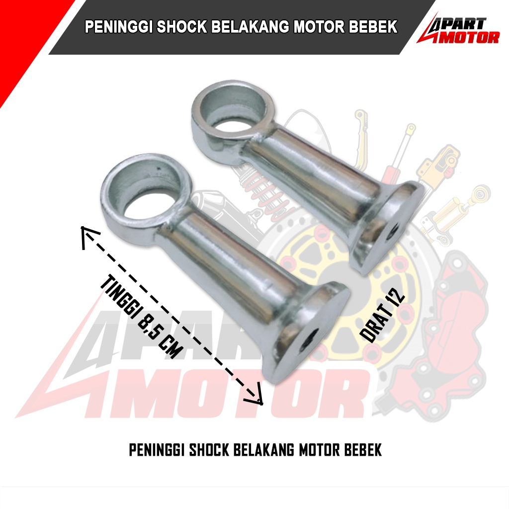 Jual Anting Peninggi Shock Belakang Motor Bebek Tinggi 8.5 cm Drat 12 ...