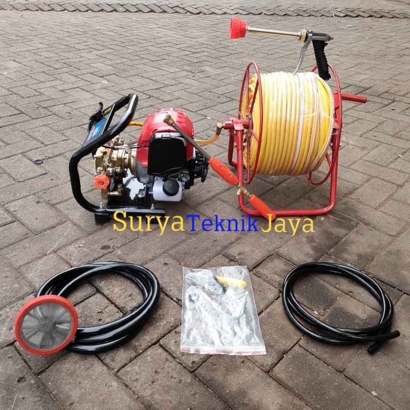 Jual Mesin sprayer portable 4 tak Komplit selang 100 meter | Shopee Indonesia