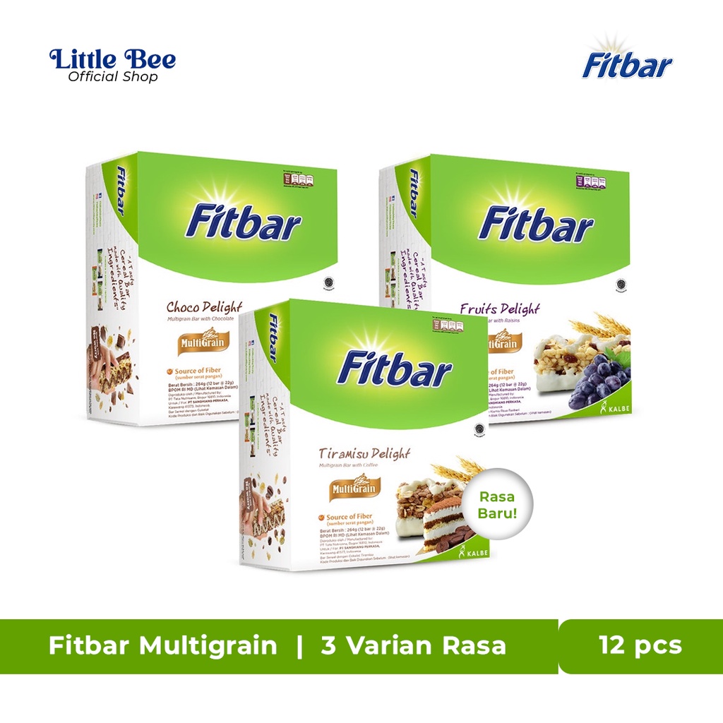 Jual FITBAR Multigrain | Snack Sehat | 3 Varian Rasa | Isi 12 x 22 gr ...