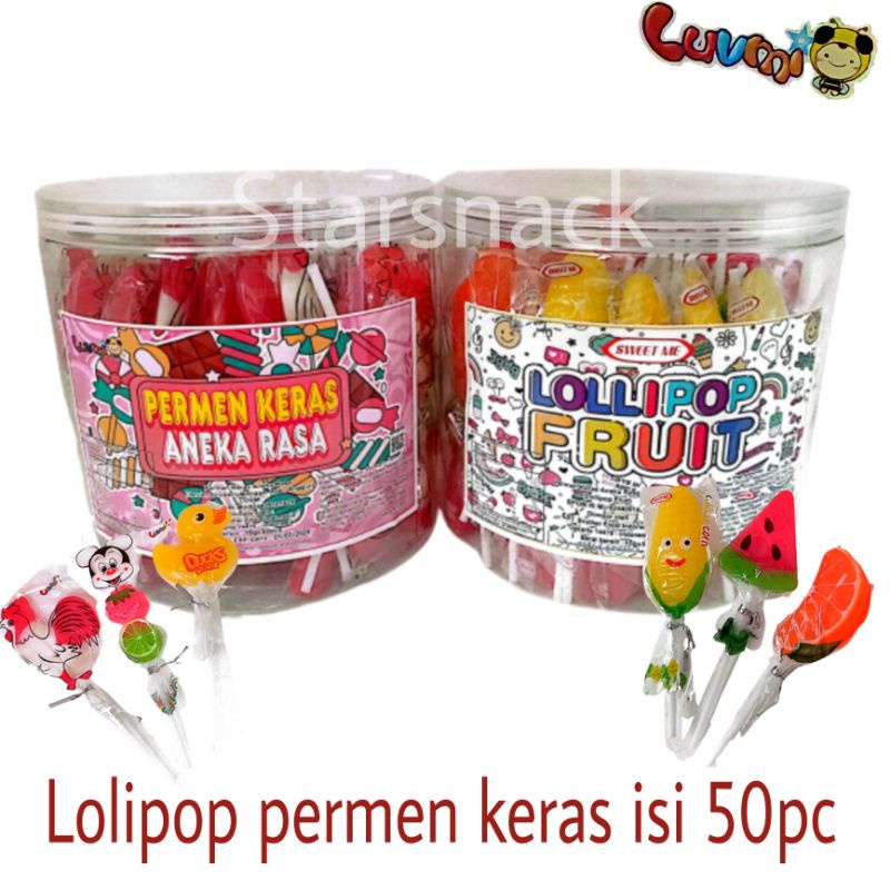 Jual Permen Keras lolipop buah/binatang isi 50pc | Shopee Indonesia