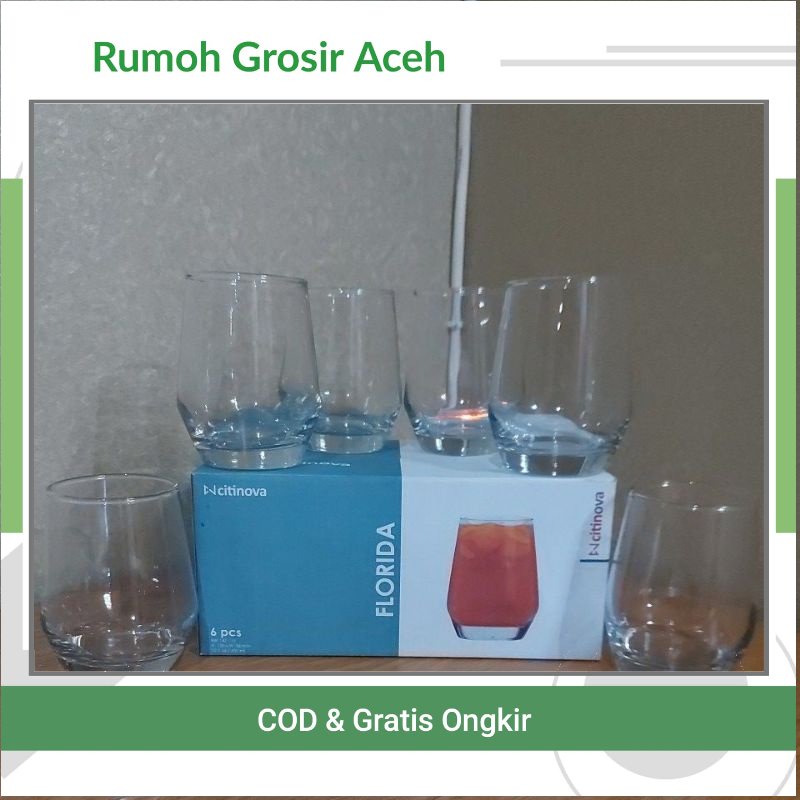 Jual {ACEH} GELAS isi 6 Florida Gelas Coctail 2kg | Shopee Indonesia