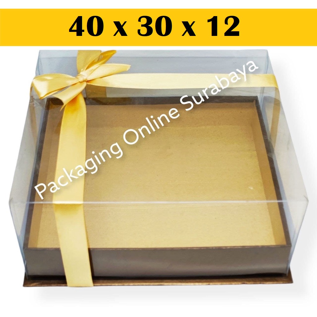 Jual Box / Hardbox Mika 40 30 12 CM Packaging Kemasan Kotak Puding Tart ...