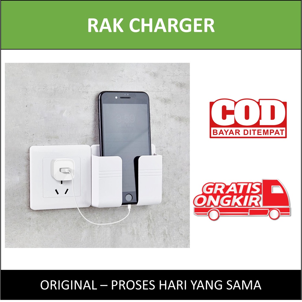 Jual Rak Charger HP Gantung Tempel Handphone HP Remote AC Warna Charger ...