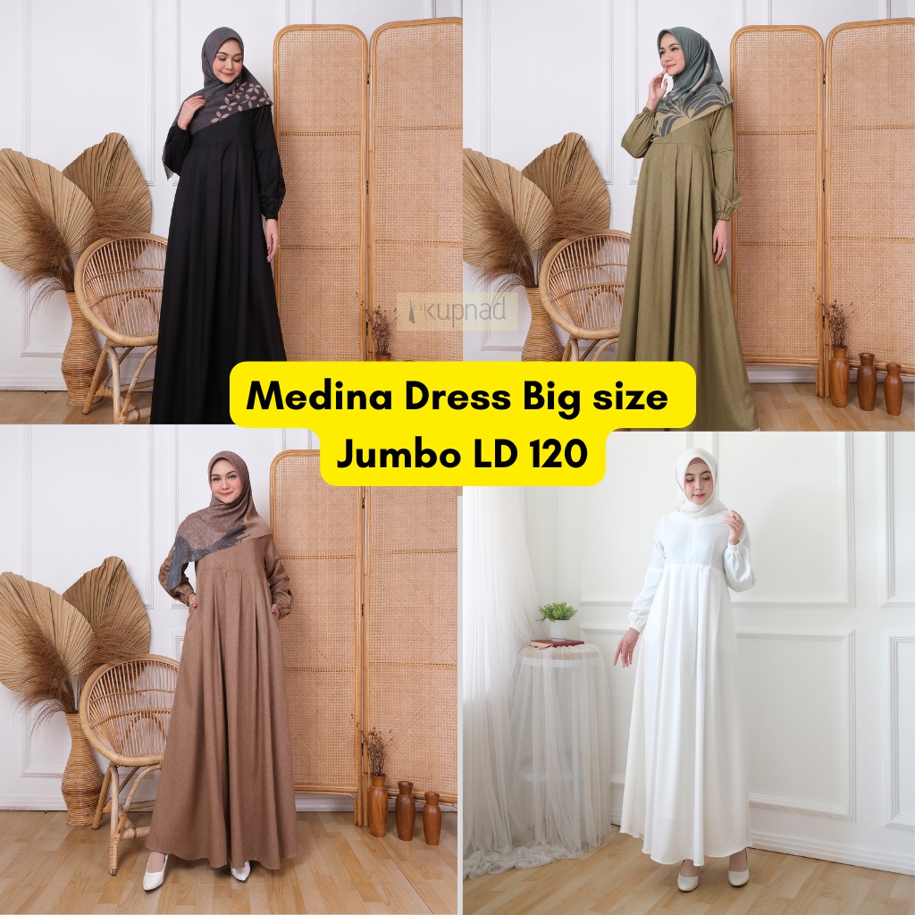 Jual KUPNAD Gamis Jumbo Medina Dress LD 120 CM Big Size | Shopee Indonesia