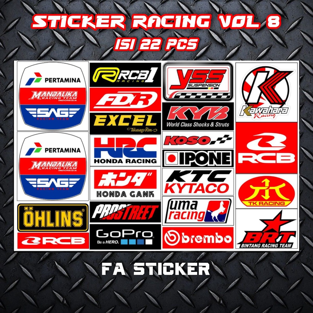 Jual Stiker Racing Pack Sticker Racing Hologram Stiker Sponsor Stiker ...