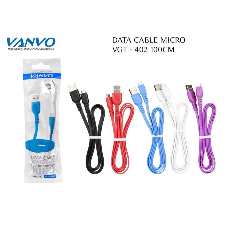 Jual KABEL DATA VANVO VGT-402 2.4A V8 / MICRO USB FAST CABLE CHARGER ...