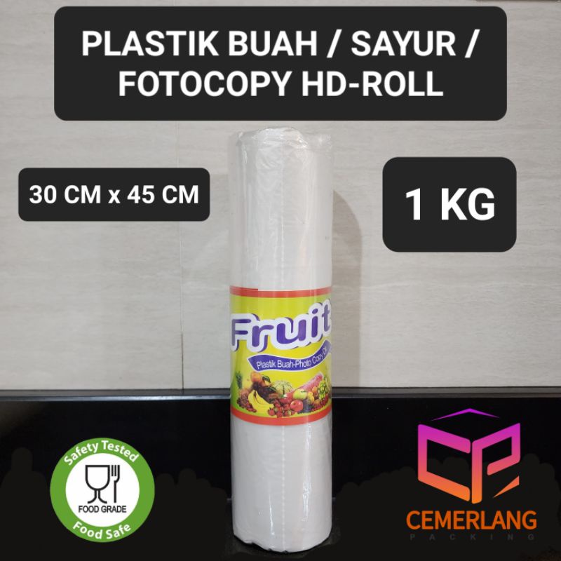 Jual PLASTIK BUAH SAYUR HD ROLL SUPERMARKET / FOTOCOPY 30 x 45 30x45 cm ...