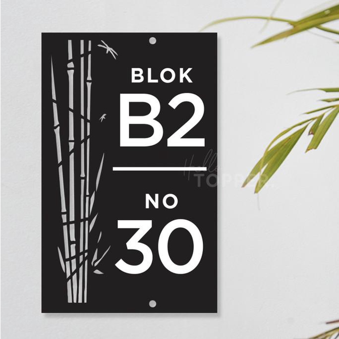 Jual Custom Plat Nomor Rumah Akrilik UV Print Sign Nomor Rumah | Shopee ...