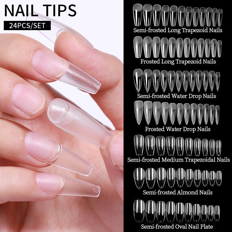 Jual 24pcs / Set Kuku Palsu extension UV Untuk Nail Art Murah Bagus ...