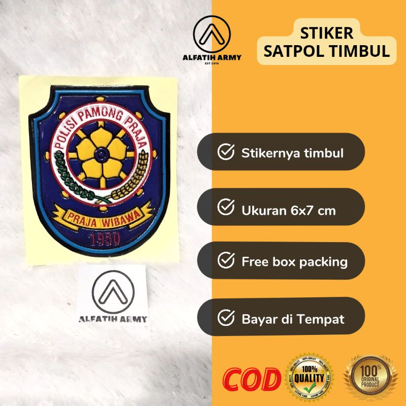Jual Stiker Satpol PP Timbul 6x7 cm motor embos Tebal - Alfatih Army ...