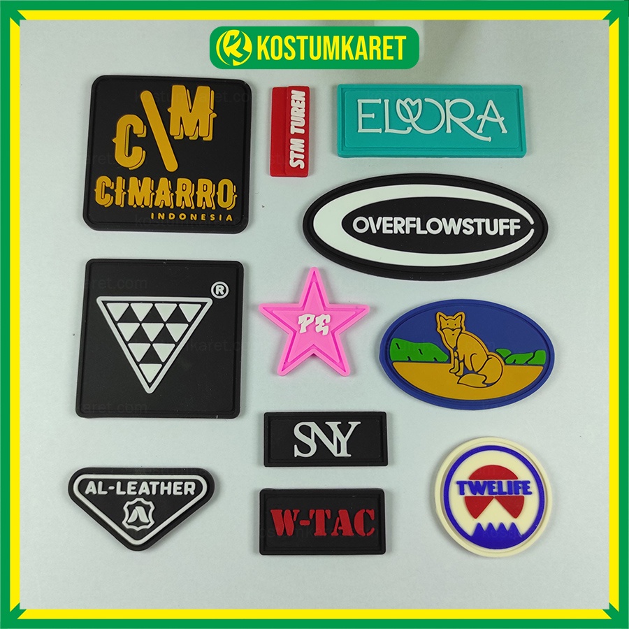 Jual [ Minimal 100pcs ] Custome Patch Label Karet Tanpa Jahit / Label ...