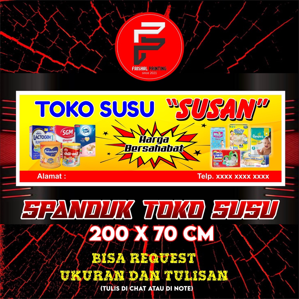 Jual Spanduk Jual Susu bayi / Banner Popok bayi Ukuran 200 x 70 cm ...
