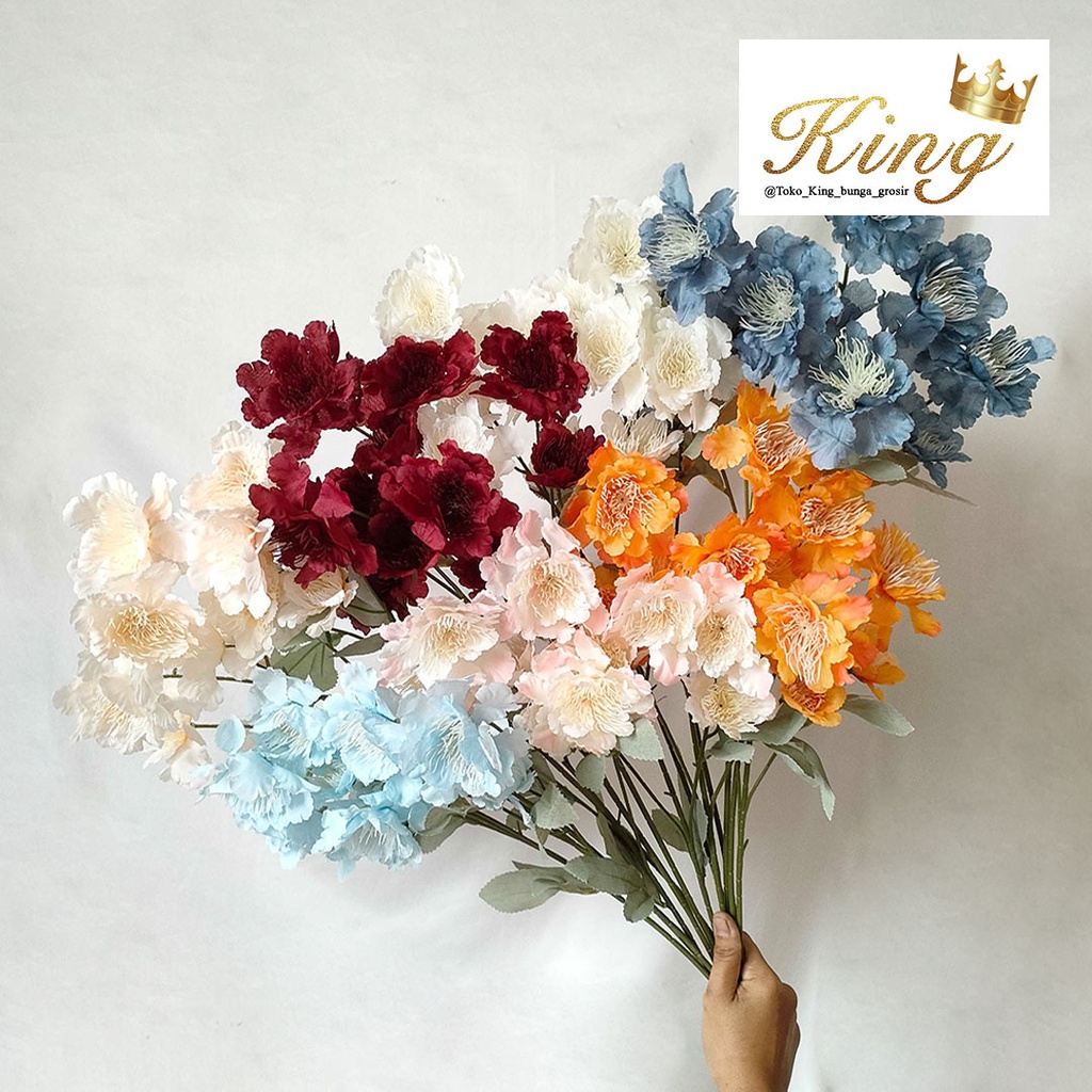Jual Artificial Flower Buckeye Belle Peony Bunga Cabang Plastik Buatan ...