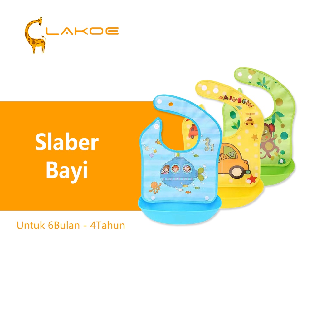 Jual LAKOEOFFICIALMALL Celemek Makan Bayi Kartun Lucu Slaber bayi ...