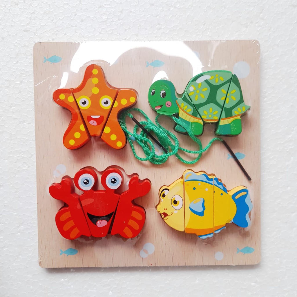 Jual Mainan Edukasi Anak Puzzle Pretend Play Wooden Mainan Potong ...