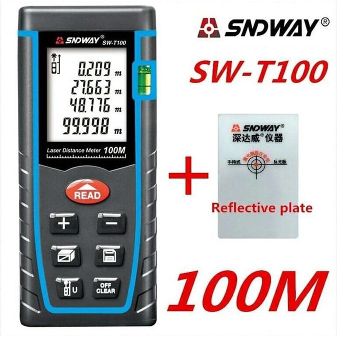 Jual Alat Ukur Jarak Meteran Sndway T100 Digital Laser Distance Meter ...