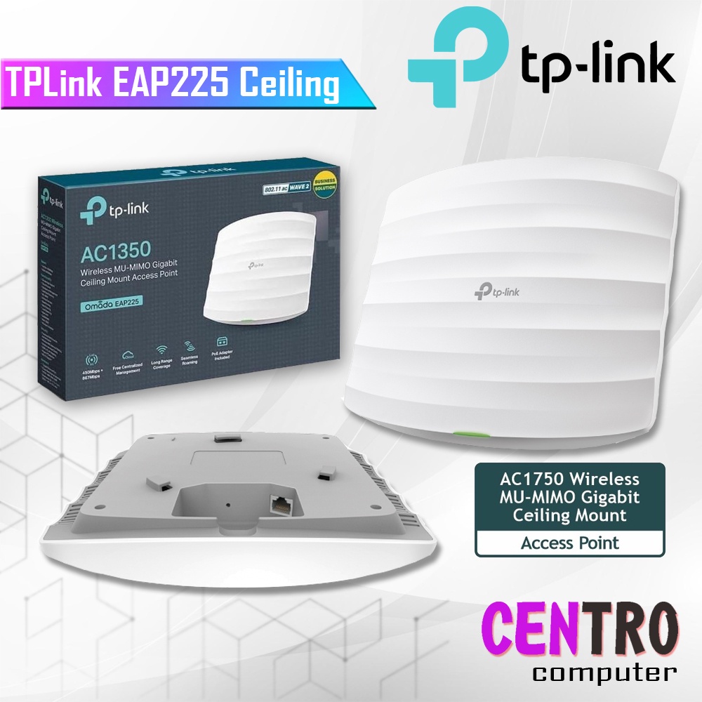 Jual Access Point TPLink EAP225 AC1350 Wireless MU-MIMO Gigabit Ceiling ...