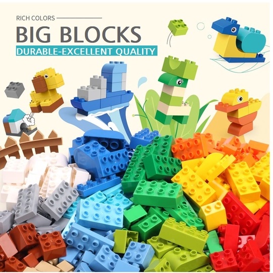 Jual Mainan Balok Besar Yinerle Big Block Dup-lo 500 Gram Mainan Anak ...