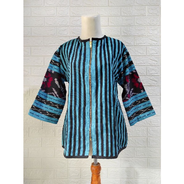 Jual BLOUSE TENUN KOMBINASI LURIK | Shopee Indonesia