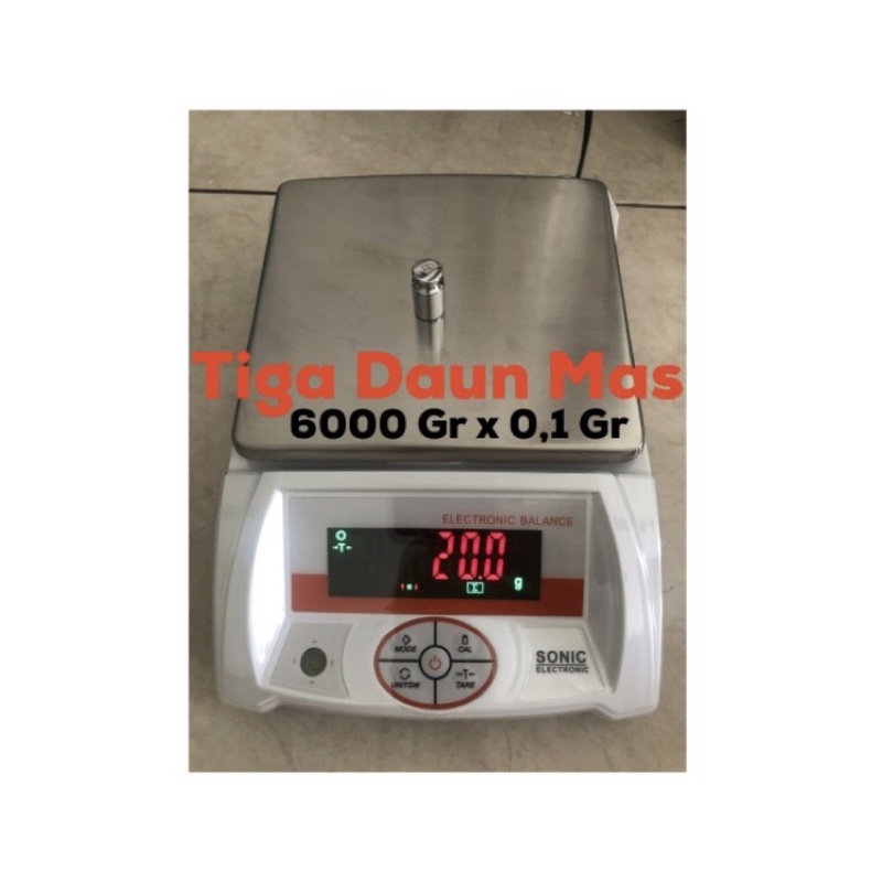 Jual Timbangan Laboratorium Sonic SSB 6000 Kapasitas 6 Kg Akurasi 0,1 Gram Timbangan Analitk ...