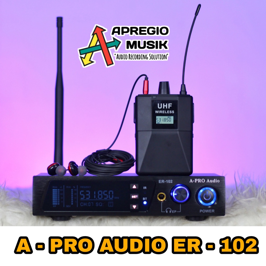 Jual A-Pro Audio ER-102 ER102 ER 102 UHF Wireless in Ear Monitor System ...