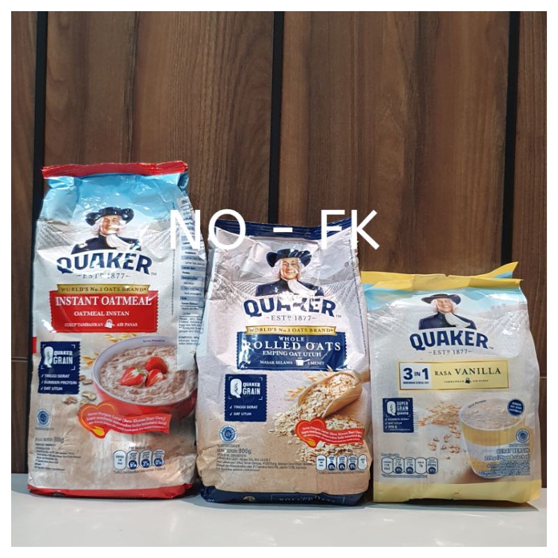 Jual Quaker oat oatmeal quick cook instan rolled oat 800 gr vanilla 224 ...