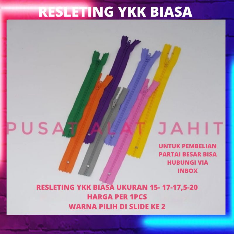 Jual RESLETING YKK ASLI 15CM 17CM 20CM 40CM 45CM 50CM SLETING CELANA ROK ZIPPER YKK FRC-32 ...