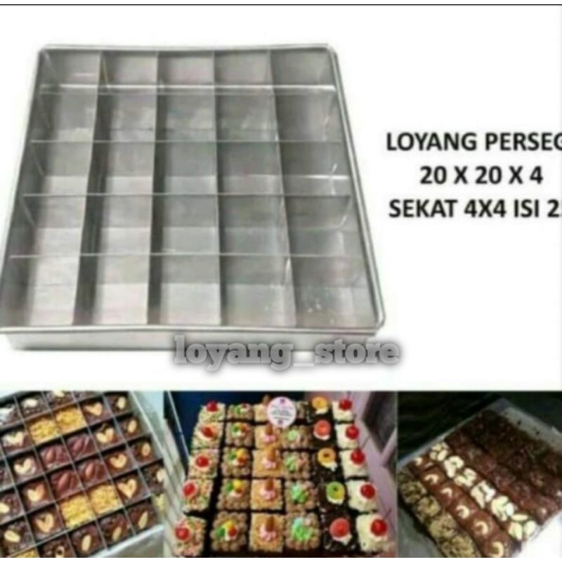 Jual Loyang sekat brownies / loyang brownies / loyang kotak sekat uk 20 ...