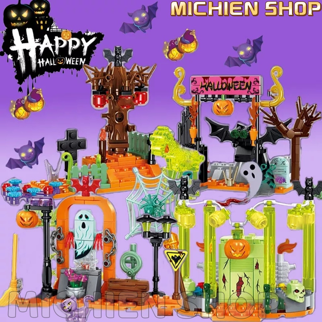 Jual Sembo Block Mainan Labu Halloween 4-in-1 DIY Blok Kit Anak Sembo ...