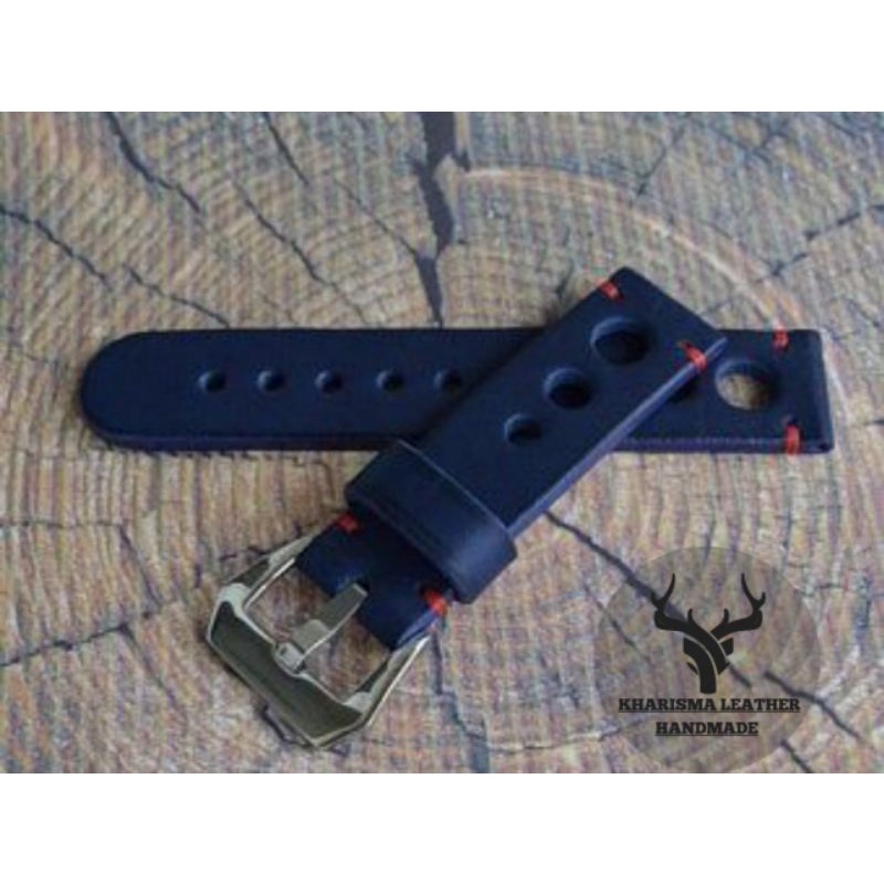 Jual STRAP JAM TANGAN KULIT ORIGINAL/STRAP JAM TANGAN KULIT WARNA NAVY ...