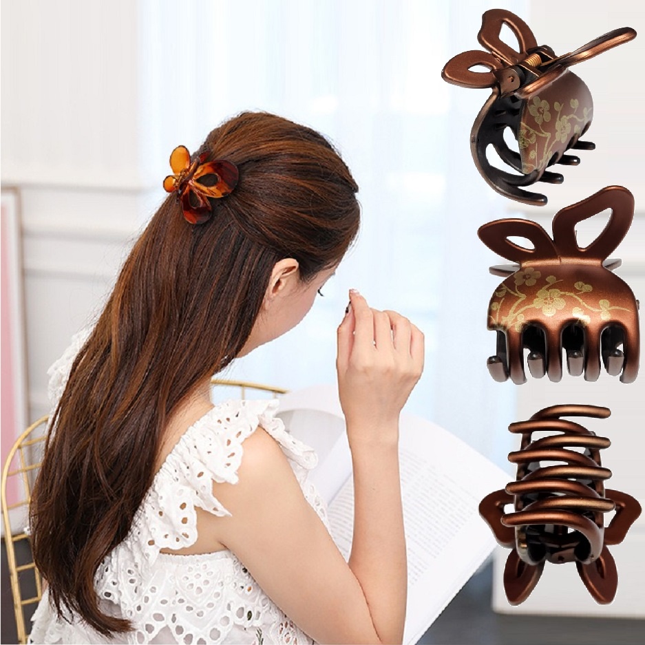 Jual Jepit Rambut Korea Kupu Kupu 6cm Jedai Doff Motif Bunga Jepitan ...